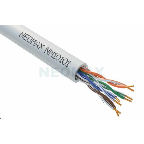 Кабель витая пара NEOMAX NM10101-030М-P U/UTP cat.5e 4 пары (30 м) 0.51 мм (24 AWG) одножильный, (200 Mhz) чистая медь, PVC jacket