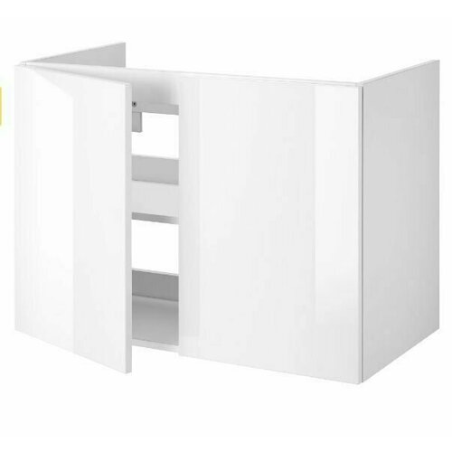 Шкаф тумба под раковину для ванной IKEA FISKAN фискон, 80x40x60 см, глянцевый белый