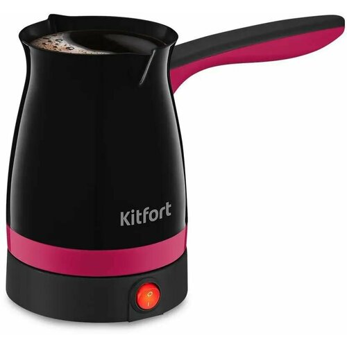 Кофеварка KitFort КТ-7183-1, Электрическая турка, черный / малиновый