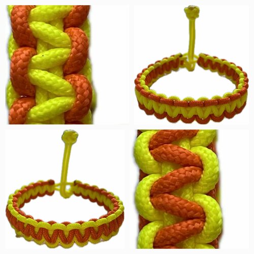 Славянский оберег, плетеный браслет "ОЖ", 1 шт., размер 7 см., размер one size, диаметр 7 см., желтый, оранжевый