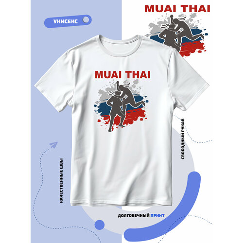 Футболка SMAIL-P muai thai флаг Росси, размер 6XL, белый