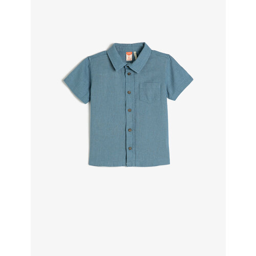Рубашка KOTON, размер 12-18 месяцев, синий