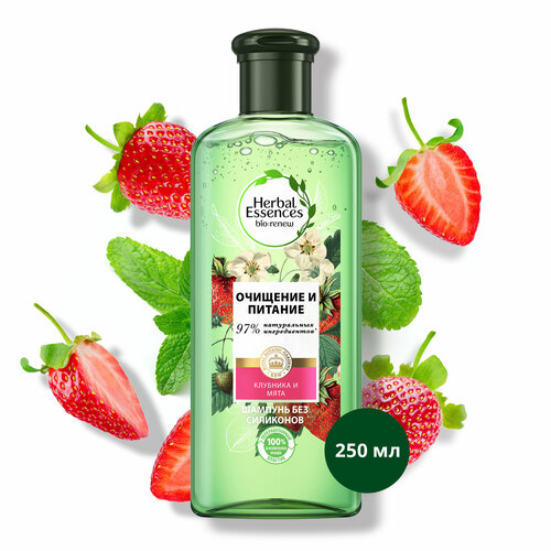 Herbal Essences Шампунь Белая клубника и Сладкая мята для очищения и питания волос 250 мл, 1 шт