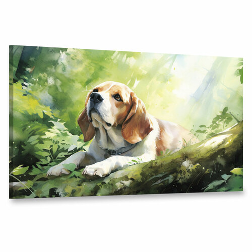 Интерьерная картина 100х60 "Собачье счастье"
