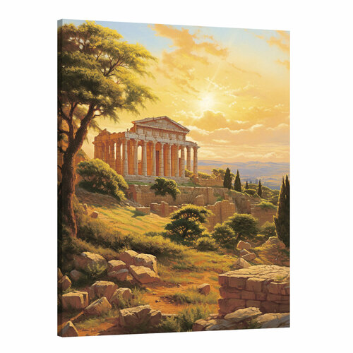 Интерьерная картина 50х70 "Вдохновение на олимпийской земле Греции"