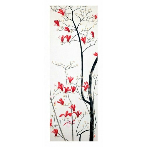 Плакат, постер на холсте Kobayashi Kokei-Magnolia Tree/Кобаяси Кокей-Магнолия. Размер 42 на 60 см