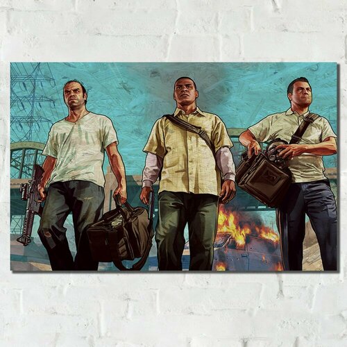 Картина интерьерная на рельефной доске ОСП Игры Grand Theft Auto V - 14359