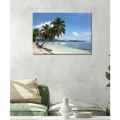 Картина/Картина на холсте для интерьера/Картина на стену/Картина для кухни/ -Доминикана пальмы 6 20х30