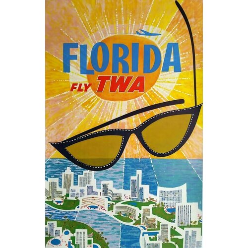 Плакат, постер на холсте Florida/Флорида. Размер 42 на 60 см
