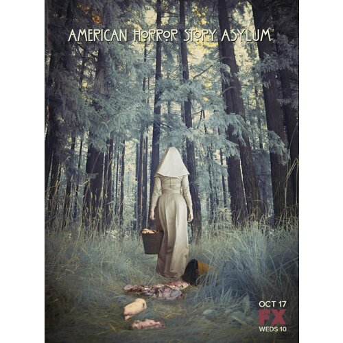 Плакат, постер на холсте Американская история ужасов (American Horror Story, с 2011г). Размер 21 х 30 см