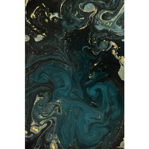 Плакат, постер на бумаге Абстрактные темно-синие краски. Размер 60 х 84 см