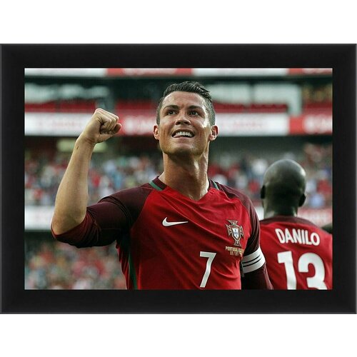 Плакат, постер на бумаге Криштиану Роналду в сборной Португалии. Размер 42 х 60 см
