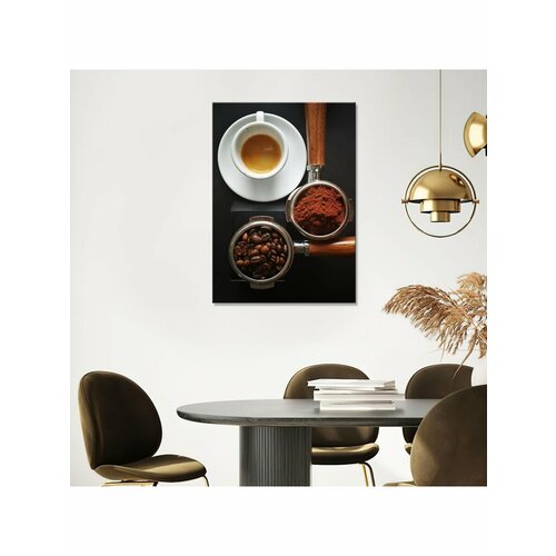 Картина на холсте с подрамником Кофе зерновой и молотый 60х80