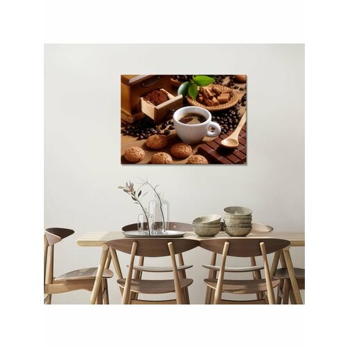 Картина на холсте с подрамником Кофе печенье и шоколад1 20х30