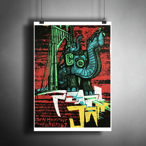 Постер плакат для интерьера "Музыка: Американская рок-группа Pearl Jam" / Декор дома, офиса, комнаты, квартиры A3 (297 x 420 мм)