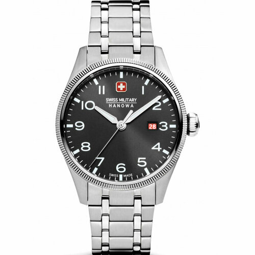 Наручные часы Swiss Military Hanowa, черный, серебряный