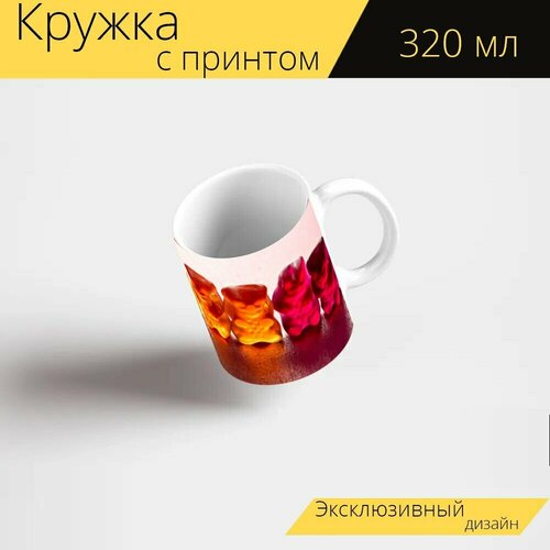 Кружка с рисунком, принтом "Мармеладный мишка, сладость, вкусный" 320 мл.