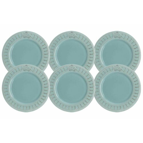 Набор 6 тарелок обеденный Venice голубой, 25,5 см (Matceramica)