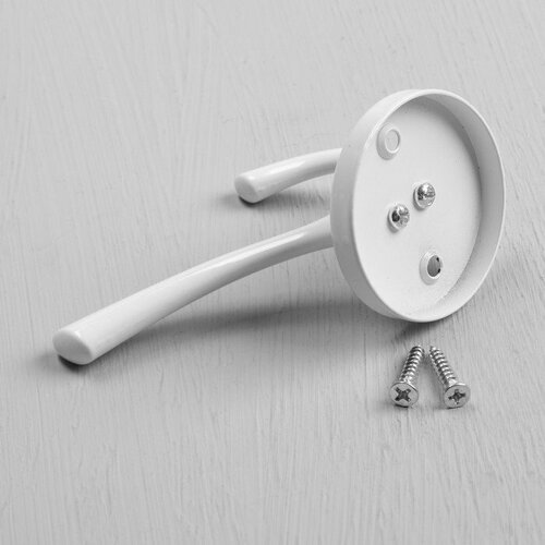Крючок мебельный CAPPIO SIMPLE, двухрожковый, цвет белый (комплект из 11 шт)