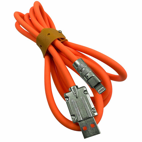 Кабель Lightning для быстрой зарядки телефона Quick Charge, 1 метр / оранжевый