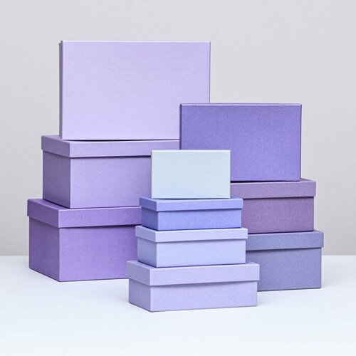 UPAK LAND Набор коробок 10 в 1 "Оттенки фиолетового", 32,5 х 20 х 12,5 - 12 х 7 х 4 см