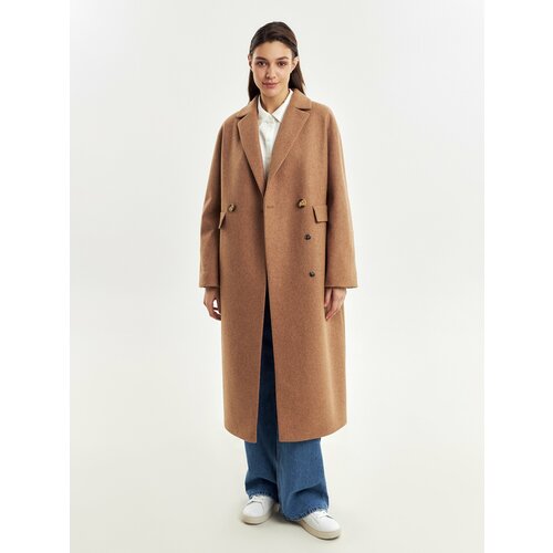 Пальто Pompa, размер 44/170, бежевый, горчичный