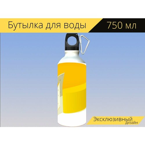 Бутылка фляга для воды "Сыр, еда, сыр эдам" 750 мл. с карабином и принтом