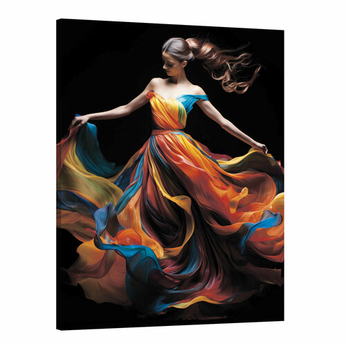Интерьерная картина 50х70 "Танцующие краски"