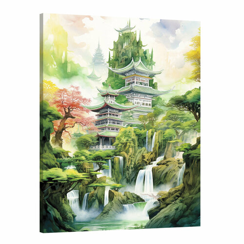 Интерьерная картина 50х70 "Драконий храм"