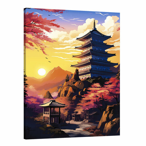 Интерьерная картина 50х70 "Киотский замок: величие и история"