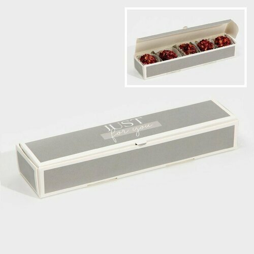 Коробка для конфет, кондитерская упаковка, 5 ячеек, «Для тебя!», 5 х 21 х 3.3 см (комплект из 25 шт)