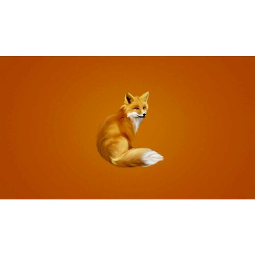 Картина на холсте 60x110 LinxOne "Лиса хвост пушистая оранжевый" интерьерная для дома / на стену / на кухню / с подрамником