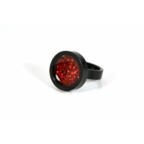 Кольцо Карамба, размер 20, черный, красный