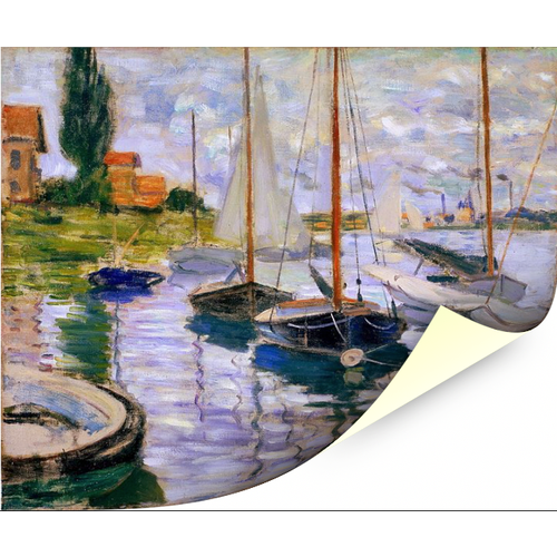 "Яхты на Сене", Моне, Клод, картина (репродукция) (100х83 см / без подрамника)