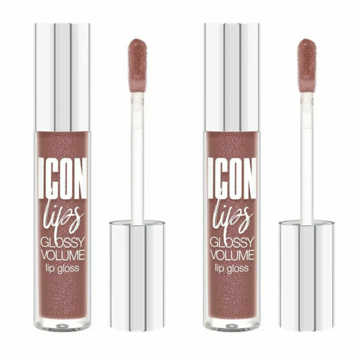 Блеск для губ LUXVISAGE, ICON lips glossy volume, Caramel Beige, с эффектом объема, тон 506, 2 шт.