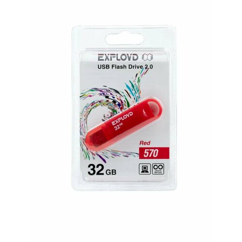 USB флеш накопитель 32GB-570-красный