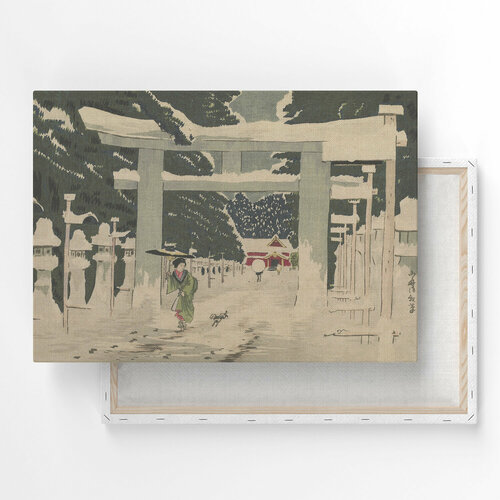 Картина на холсте, репродукция / Кобаяси Киётика - View of Ueno Toshogu in Snow / Размер 60 x 80 см