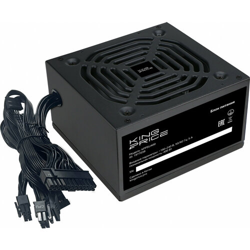 Блок питания KingPrice ATX 400W KPPSU400 (20+4pin) 120mm fan 4xSATA