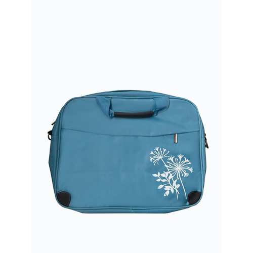 Сумка для ноутбука, макбука (Macbook) 13-16 дюймов с ремнем мужская, женская / Деловая сумка через плечо, размер 38-28-5 см, голубой