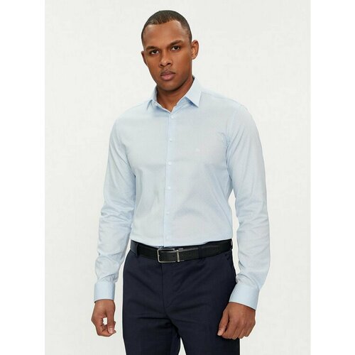 Рубашка CALVIN KLEIN, размер 38 [KOLNIERZYK], голубой