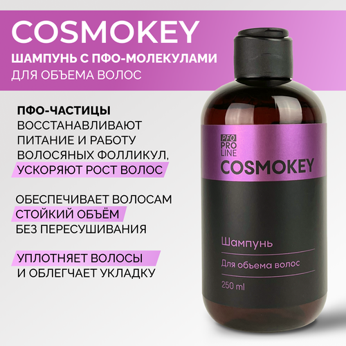 Cosmokey / Космокей Шампунь для придания объема волосам, для тонких и непослушных волос, 250 мл