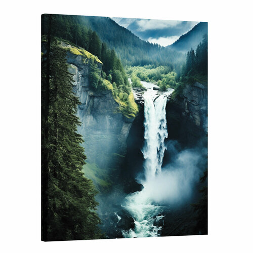 Интерьерная картина 50х70 "Водопад в горах"