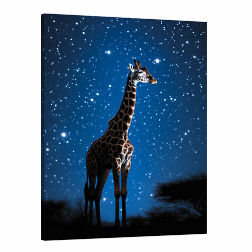 Интерьерная картина 50х70 "Жираф и звездное небо"