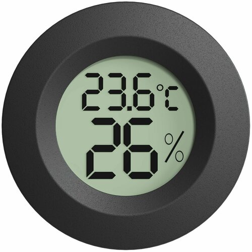 Встраиваемый цифровой гигрометр термометр техметр Т-1816 измеритель влажности и температуры воздуха (Черный)