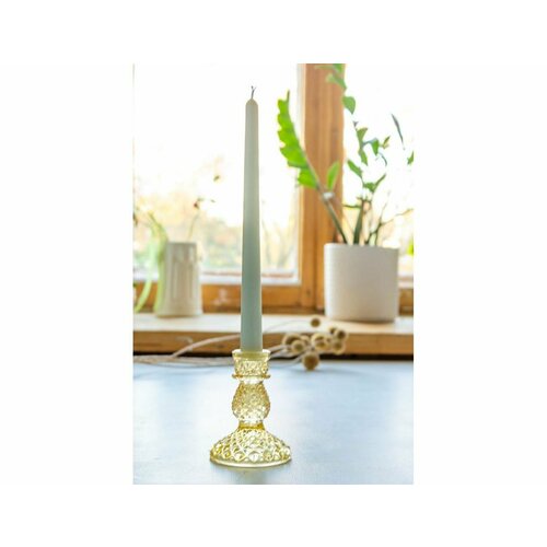 Стеклянный подсвечник богемье, шампань, 10 см, Goodwill NP80708