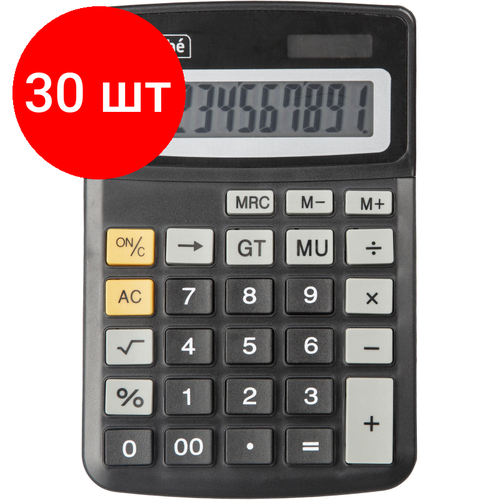 Комплект 30 штук, Калькулятор настольный компактный Attache ATC-777-10C 10-ти разрядныйчерн