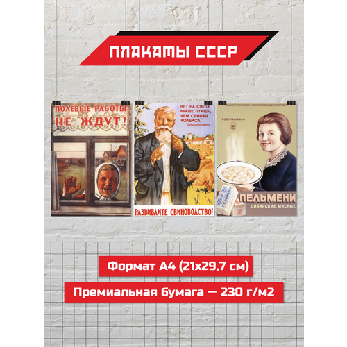 Набор плакатов СССР #9, 29,7см x 21см (А4)