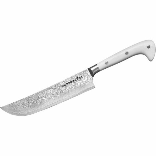 Нож кухонный Шеф Samura SULTAN SU-0085DBW/K, 164 мм, G-10 бел, дамаск 67 слоев, с больстером