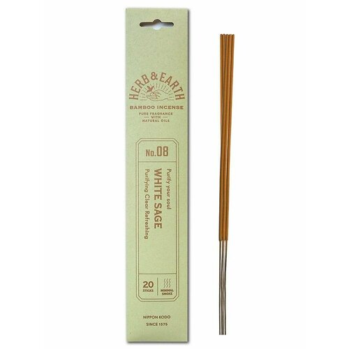 Японские благовония H&E Белый шалфей (White Sage), 20 шт.