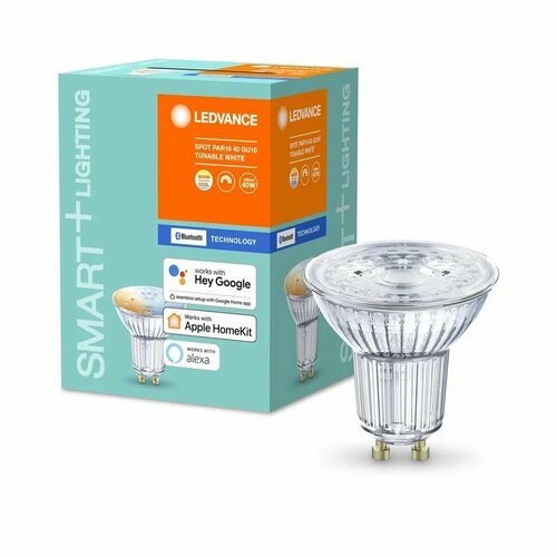 Умная лампочка светодиодная LEDVANCE / OSRAM SMART+ PAR16, GU10, 5Вт, 2700-6500К, 350лм, регулируемая цветовая температура, диммируемая